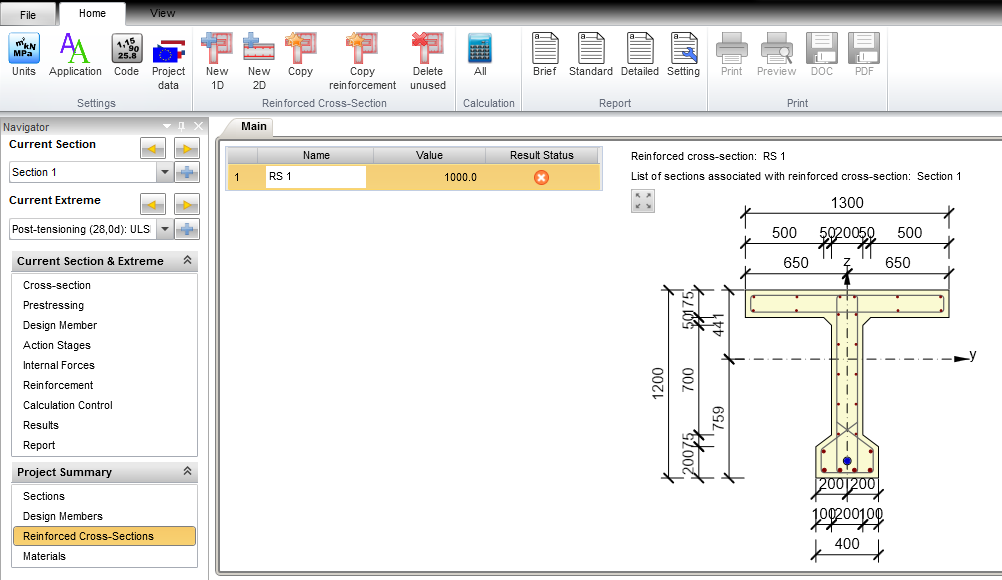 IOM Example - Prestressed Beam | IDEA StatiCa API